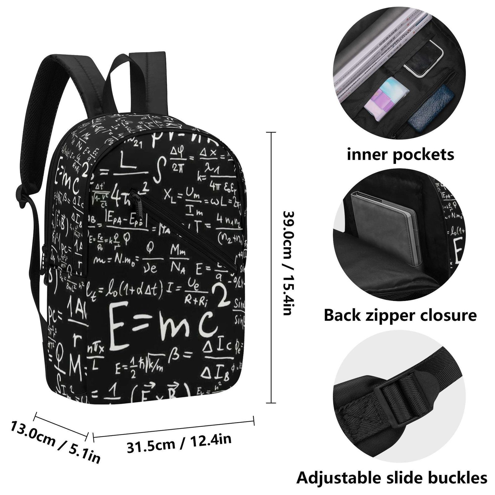 Math Love / Backpack (with front pocket) - DilameART- store