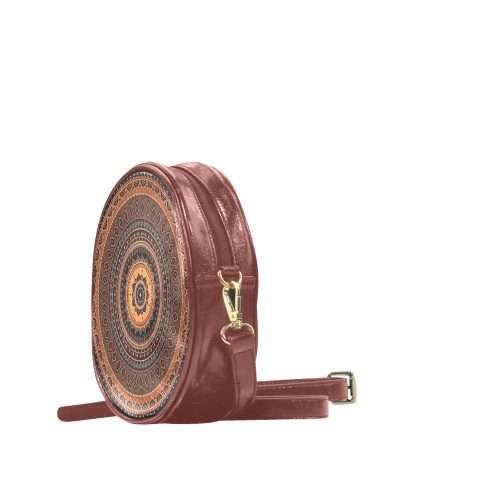 Round Bag, High-grade PU Leather circular Bag, small Shoulder Bag ...